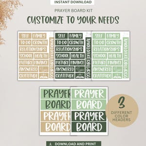 Printable Prayer Board Kit, Prayer Cards, Christian Wall Collage Bible ...