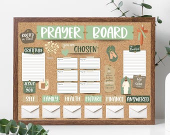 Printable Prayer Board Kit, Prayer Cards, Christian Wall Collage Bible ...