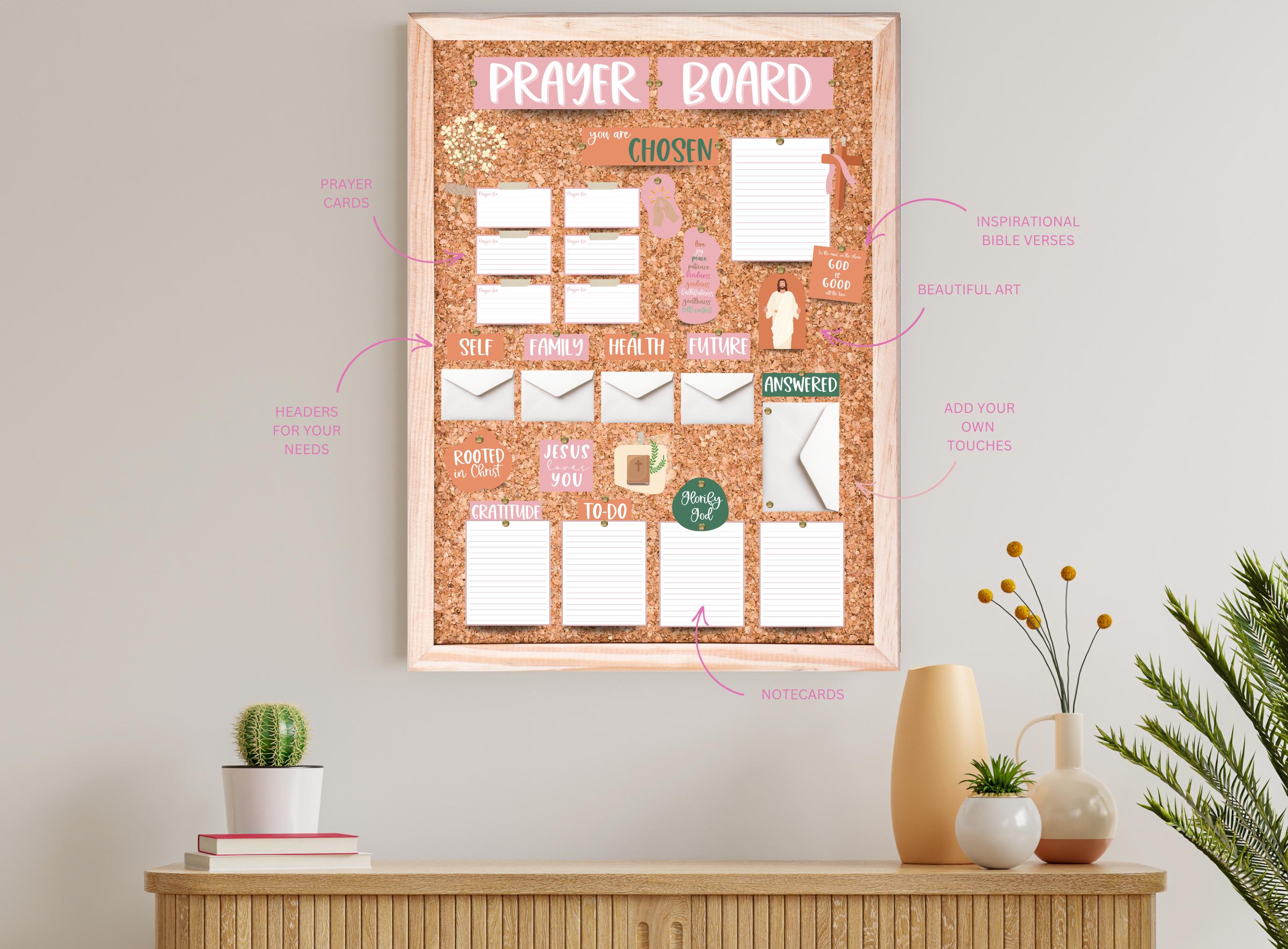 Printable Prayer Board Kit, Prayer Cards, Christian Wall Collage Bible ...
