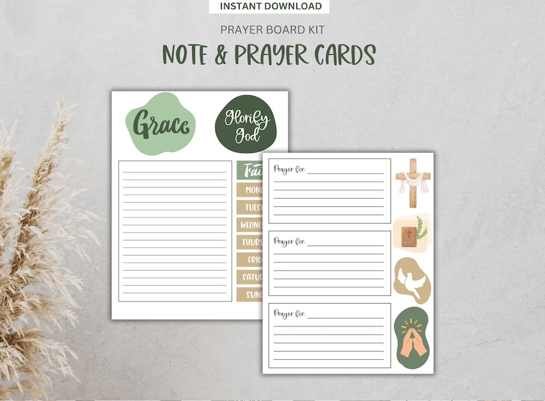 Printable Prayer Board Kit, Prayer Cards, Christian Wall Collage Bible ...