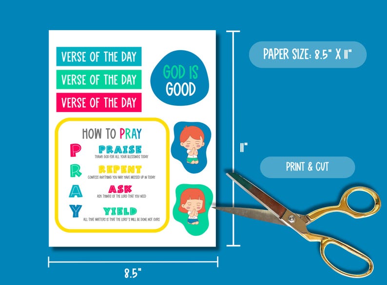 Kids Prayer Board Starter Kit | Prayer Board Template for Kids, Prayer ...
