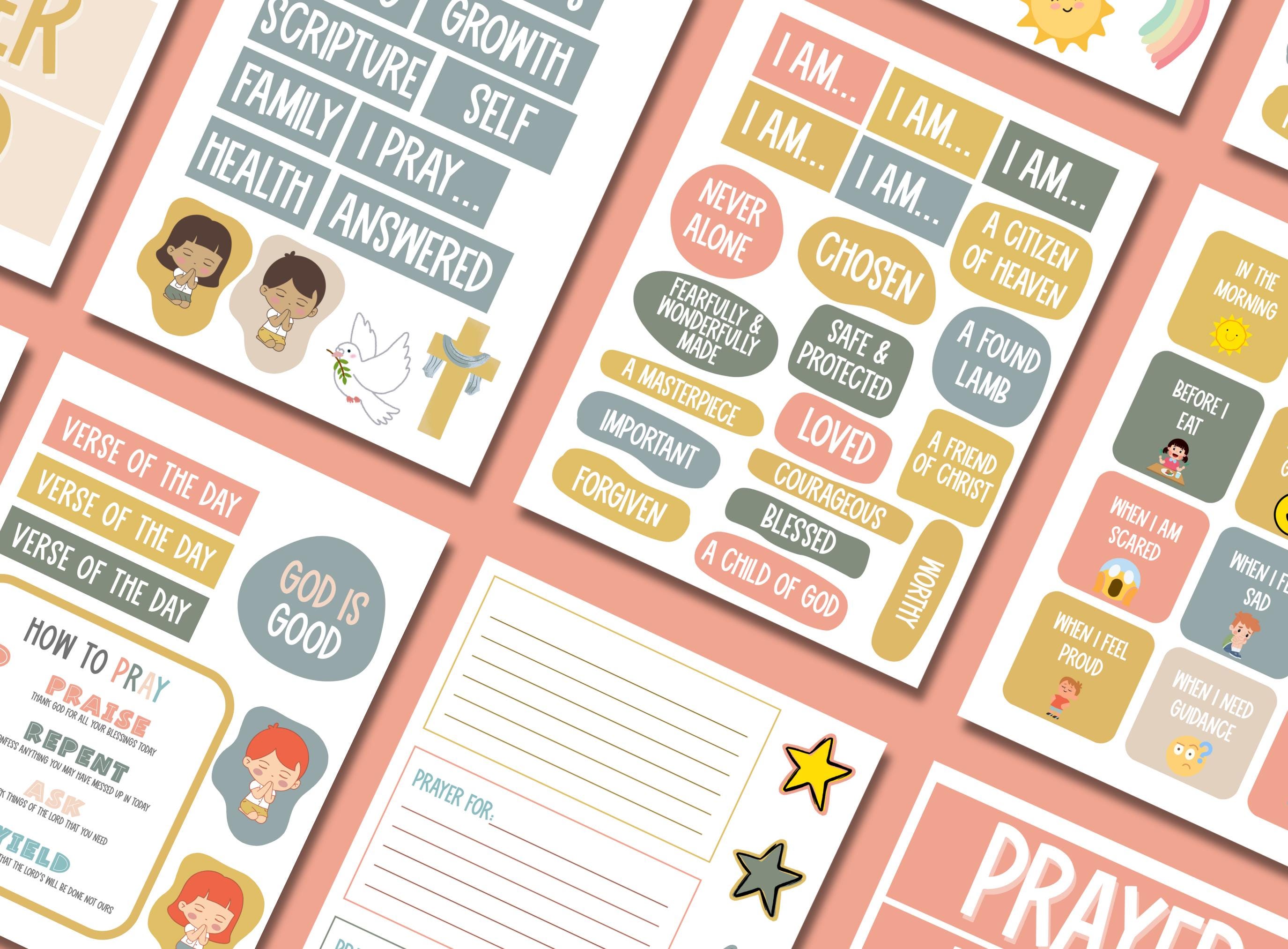 Kids Prayer Board Starter Kit | Prayer Board Template for Kids, Prayer ...
