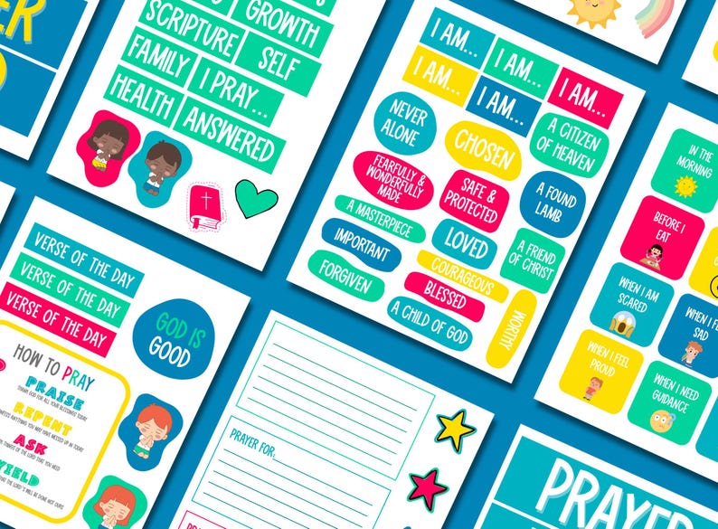 Kids Prayer Board Starter Kit | Prayer Board Template for Kids, Prayer ...