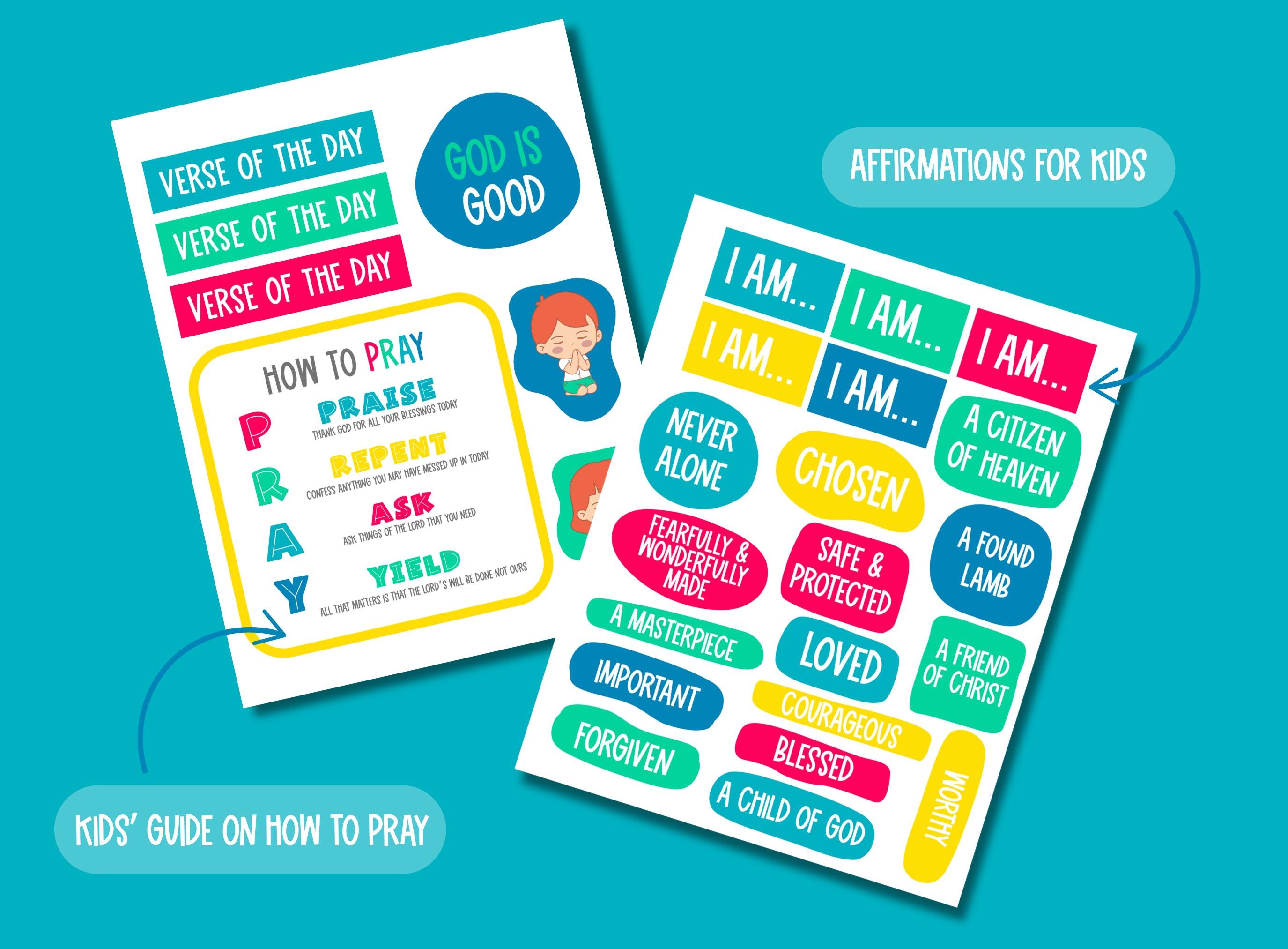 Kids Prayer Board Starter Kit | Prayer Board Template for Kids, Prayer ...