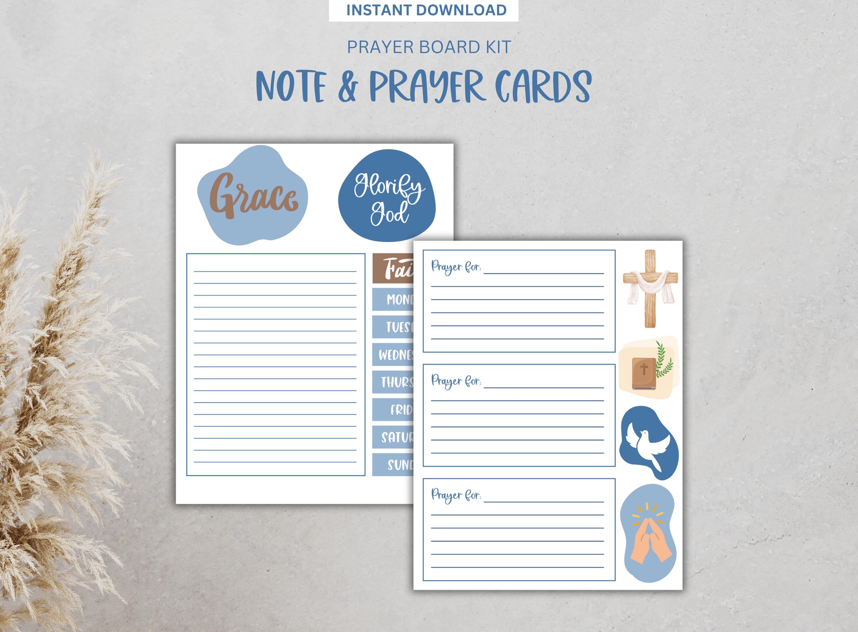 Printable Prayer Board Kit, Prayer Cards, Christian Wall Collage Bible ...