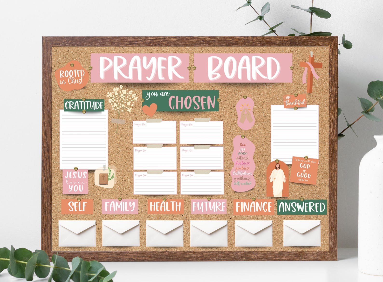 Printable Prayer Board Kit, Prayer Cards, Christian Wall Collage Bible ...