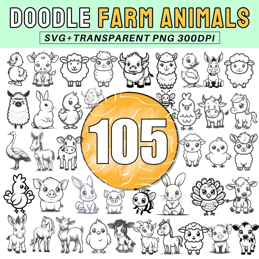 Animal Doodle Png Baby Animals Clipart Png Animal Clipart Cute Farm ...