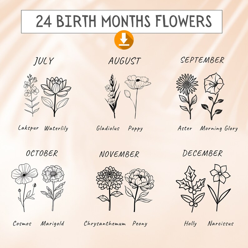 Custom Birth Flower Svg Bundle Birth Flower Png Bundle Canva Birth ...