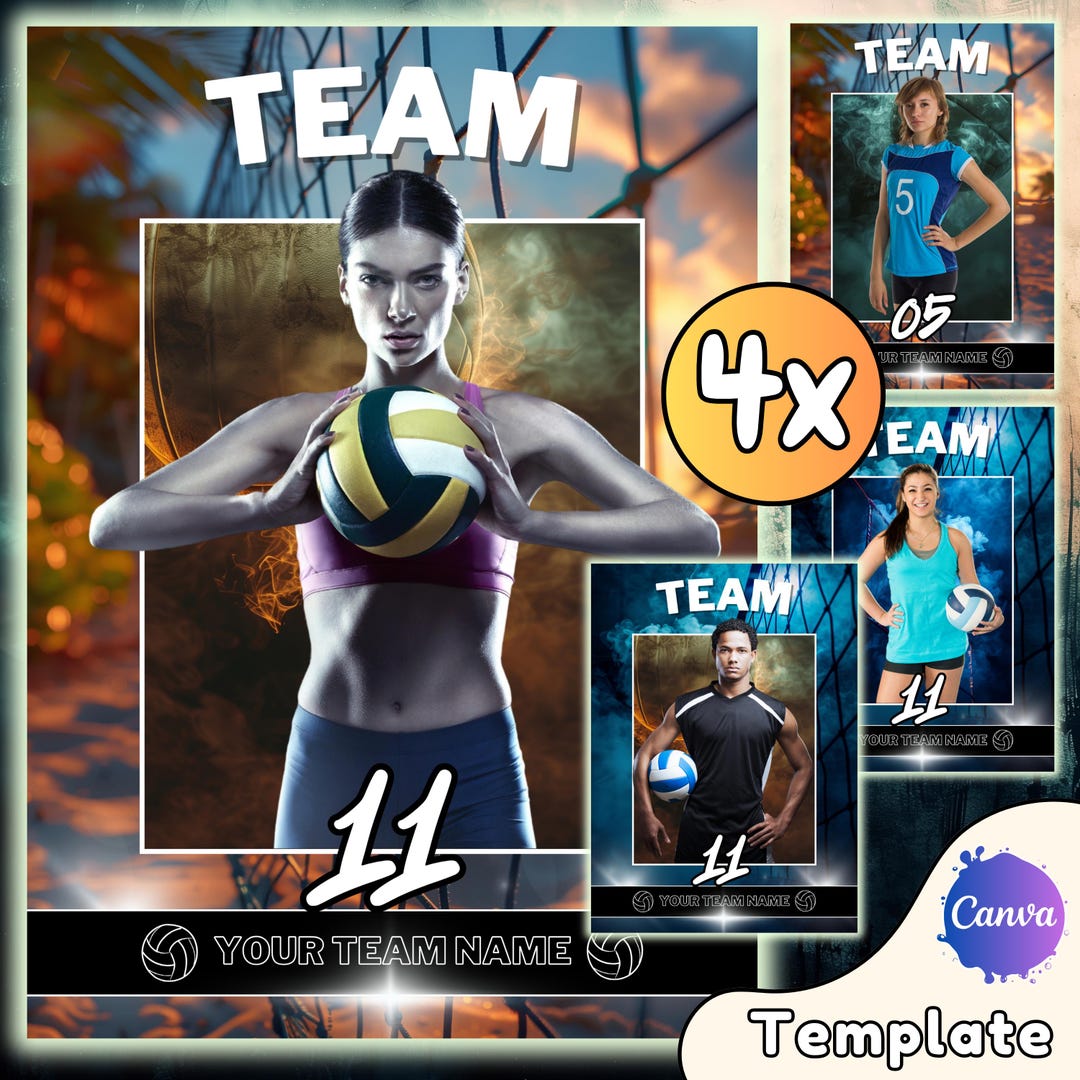 Canva Volleyball Banner Template Canva Custom Posters Senior Banners ...