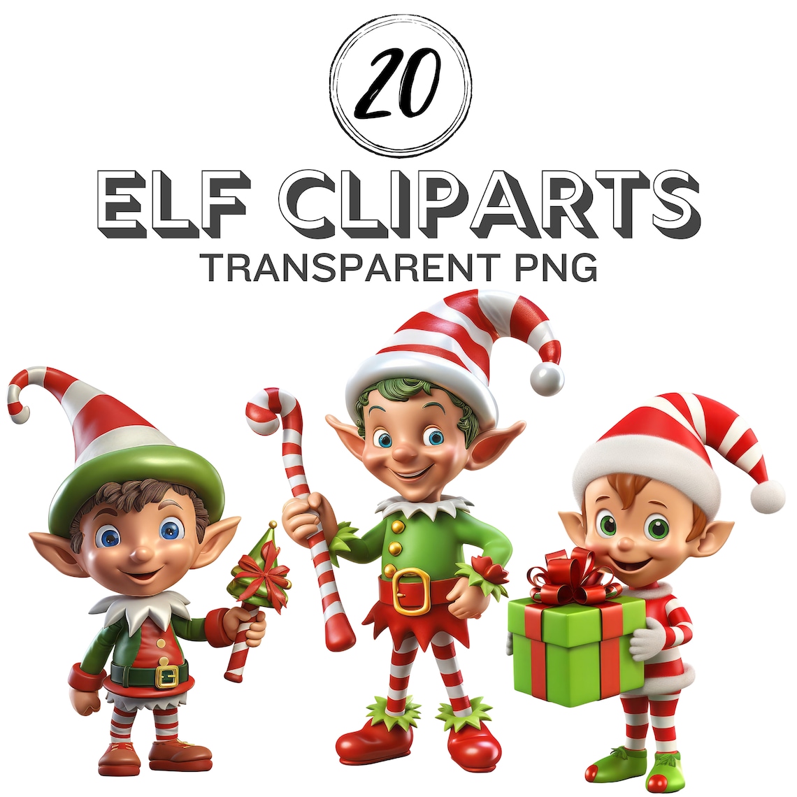 Elf PNG Clipart 3D Christmas Elf PNG Cute Christmas Character Cliparts ...
