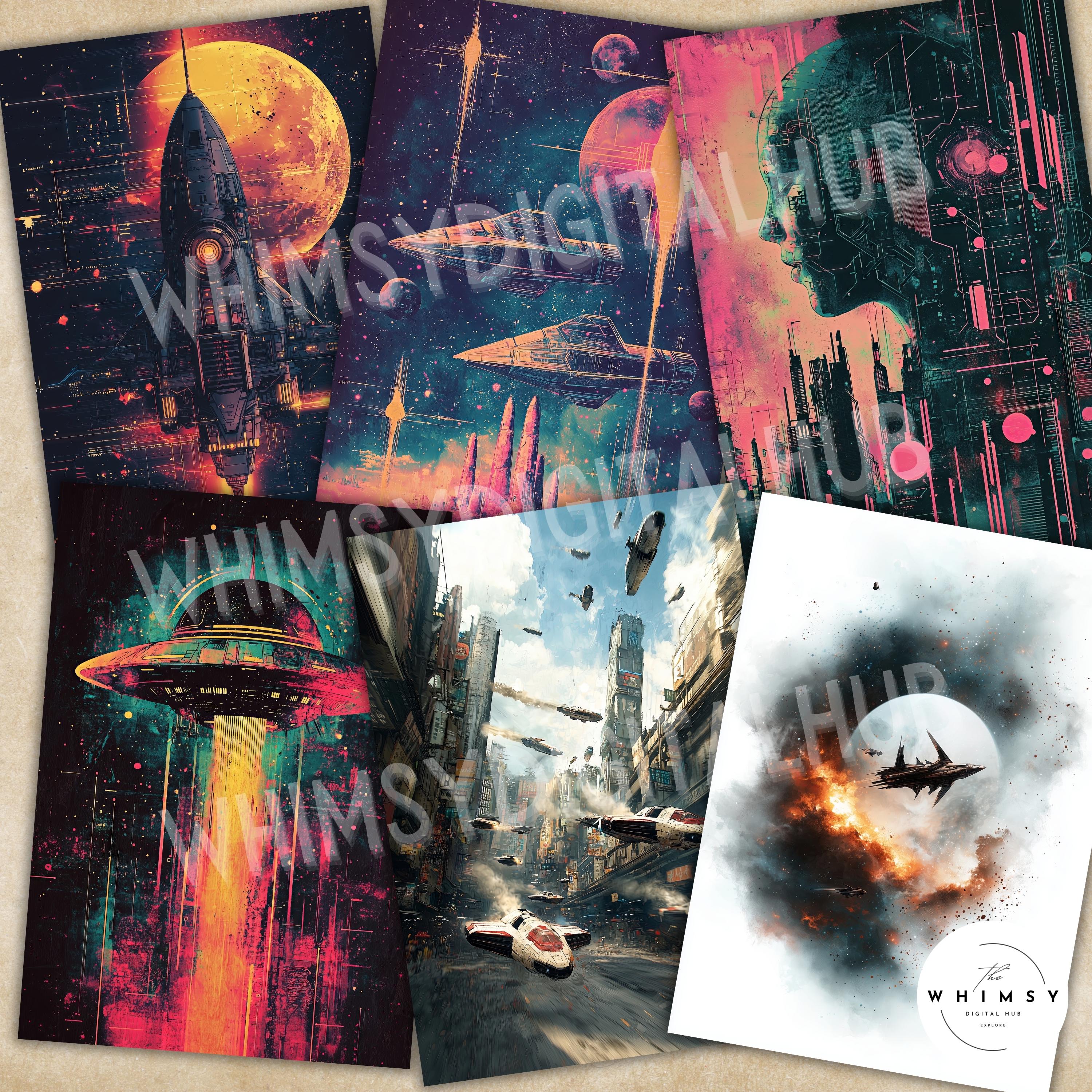 Sci-fi Galactic Junk Journal Kit: Space Scrapbook Paper (digital ...