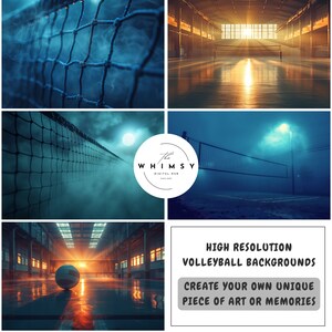 26 Volleyball Photo Backgrounds: Sport Court Backdrop (digital Download ...
