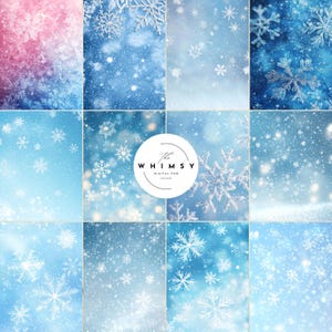 Snowflake Winter Digital Backdrop: 76 Festive Overlays (JPG, PDF) - Etsy