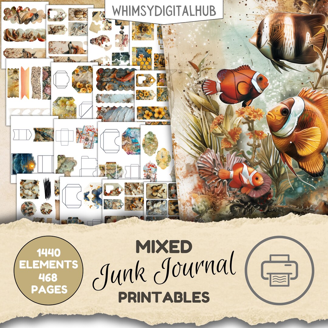 Junk Journal Printables Bundle: Ephemera, Nature, Christmas (PDF) - Etsy