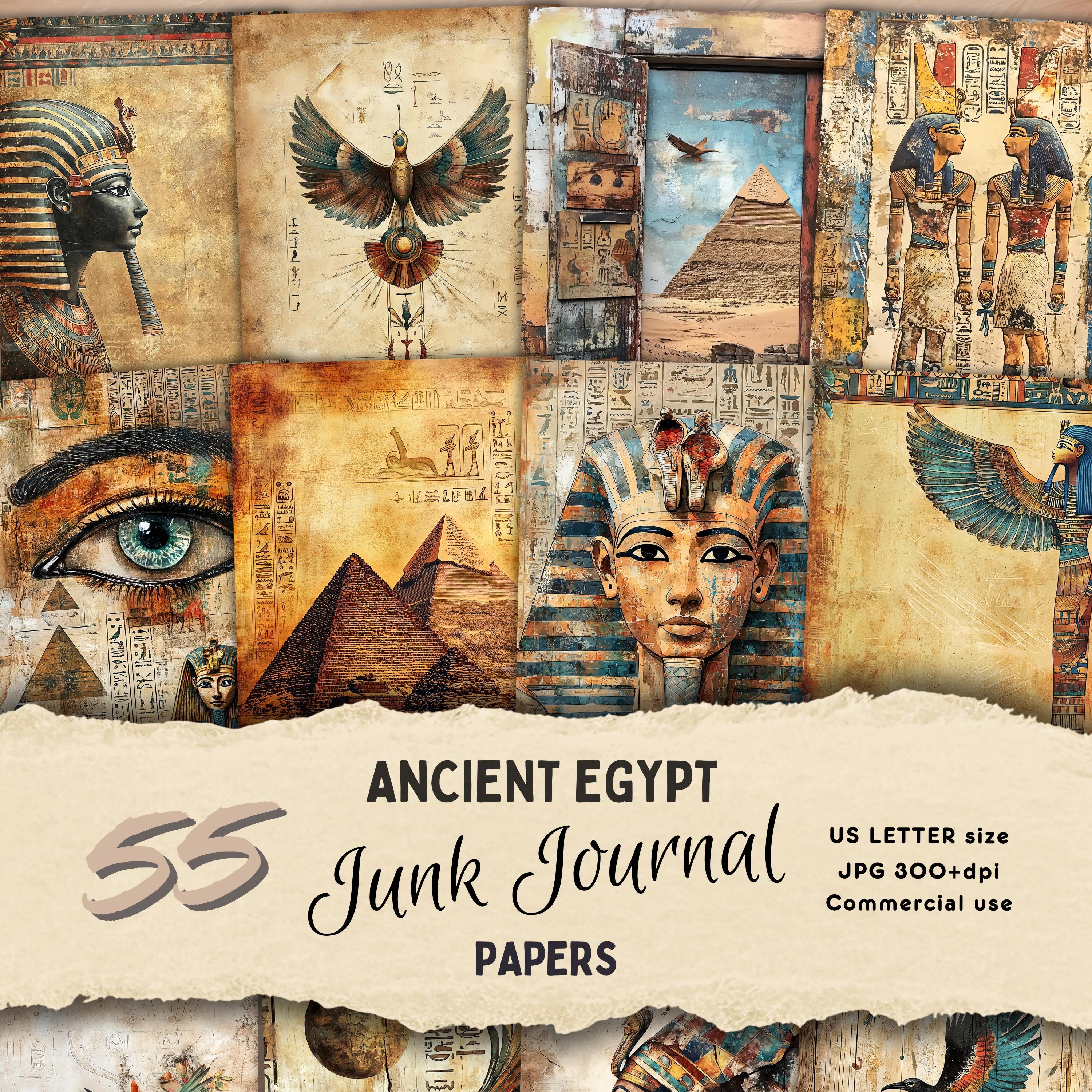 Ancient Egypt Junk Journal Papers Printable Pyramid Shabby Chic Pages ...