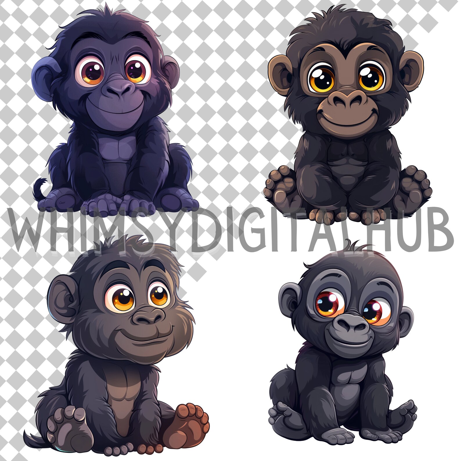 Gorilla Clipart PNG Transparent Gorilla PNG Cute Animal Cliparts Funny ...