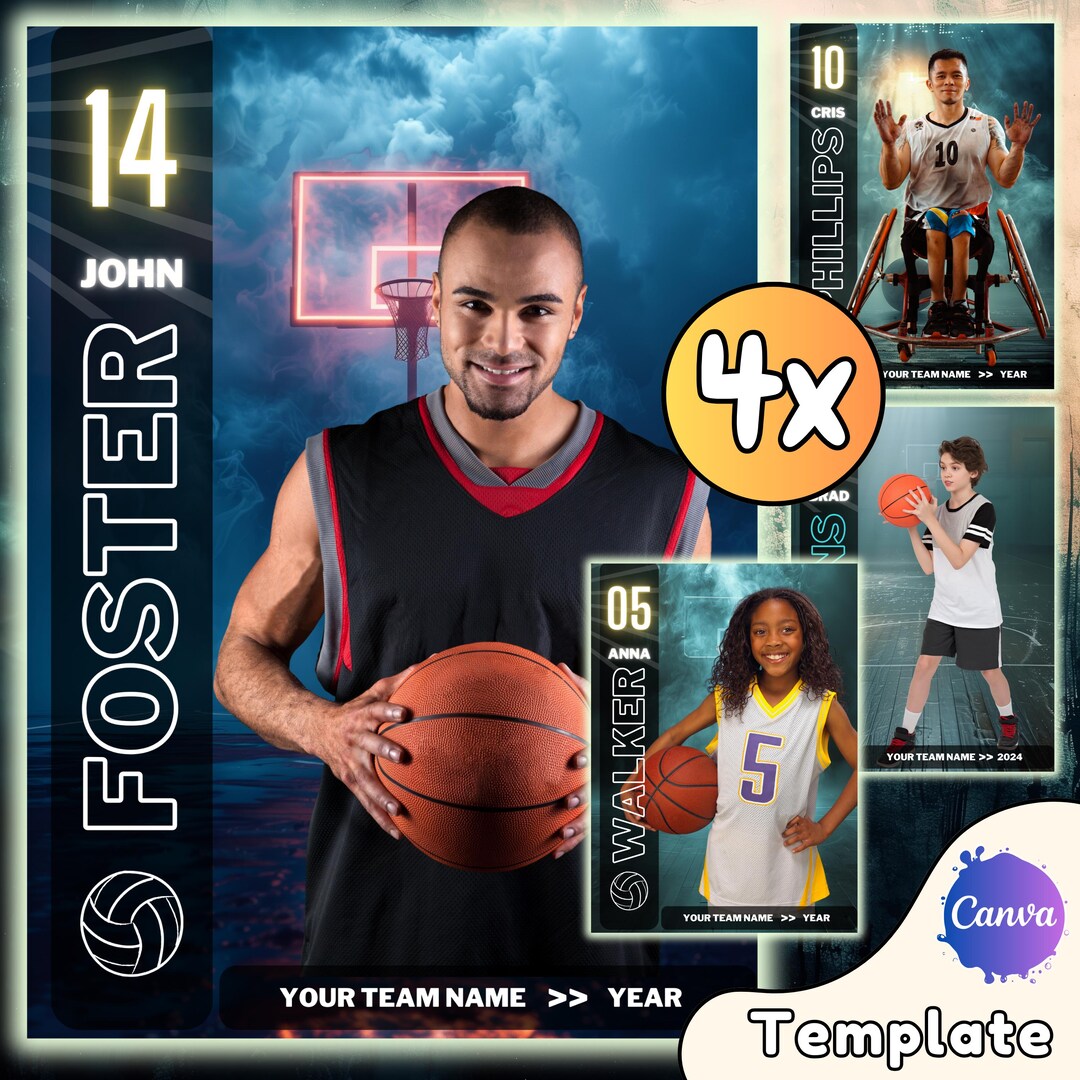 Canva Basketball Banner Template to Create Custom Posters Senior ...