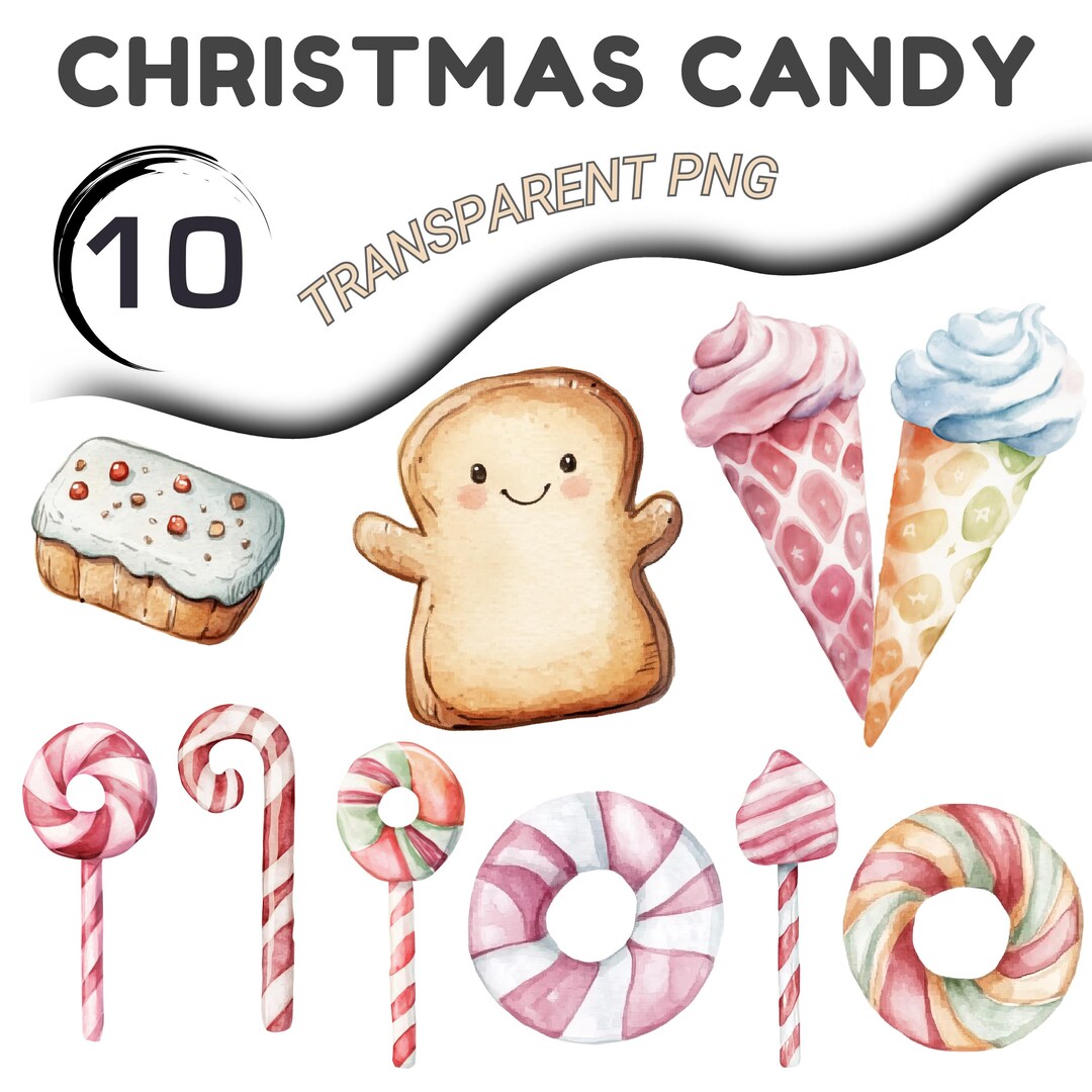 Christmas Candy Clipart Candy Cane Graphic PNG Christmas Sweets Journal ...