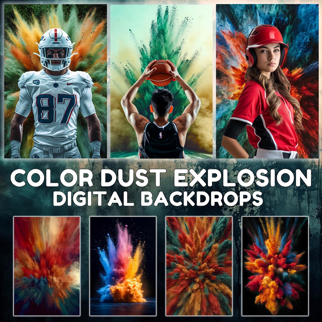 56 Color Dust Explosion Digital Backdrops School Color Photography ...
