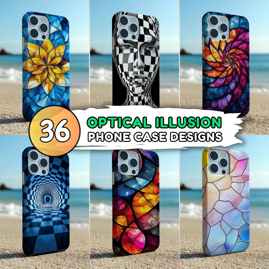 Optical Illusion Phone Case Design: Stained Glass Style (digital ...