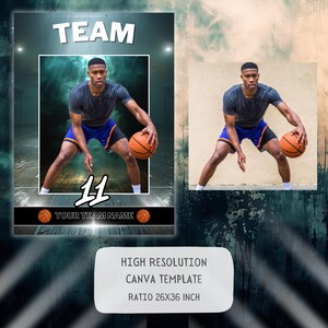 Basketball Banner Template: Custom Team Poster (canva, 26x36 Inch) - Etsy