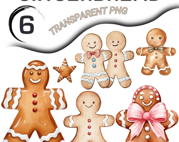 Gingerbread Men Clipart Bundle, Christmas Designs Png Graphics ...