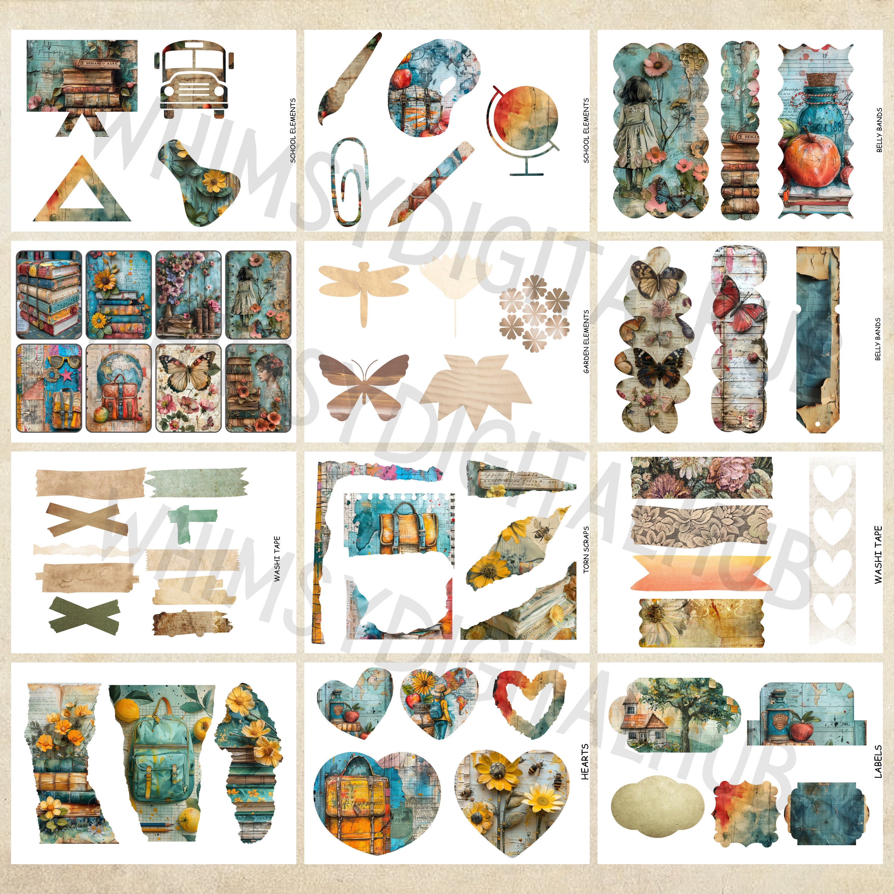 School Junk Journal Printables School Journal DIY Kit Back to School ...