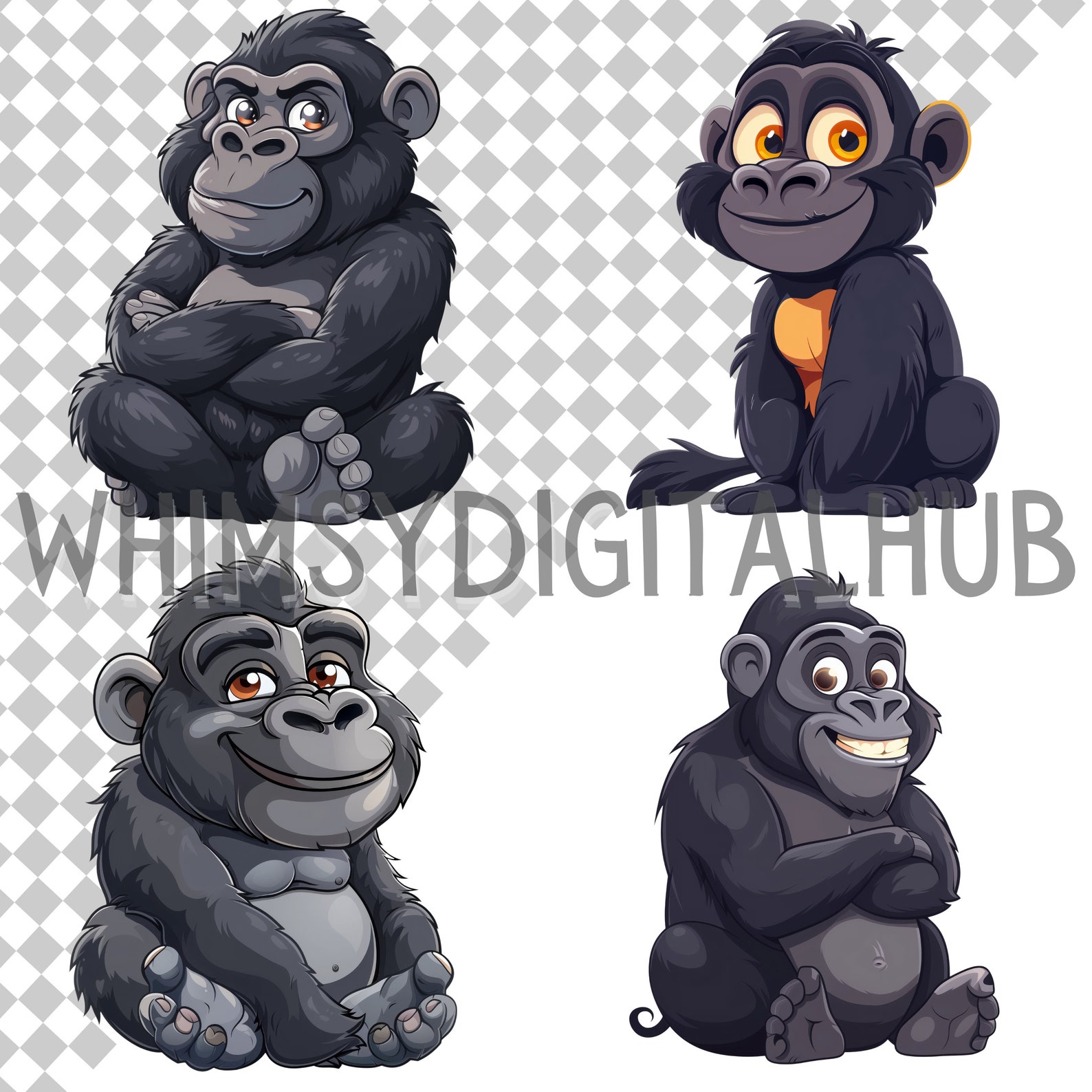 Gorilla Clipart PNG Transparent Gorilla PNG Cute Animal Cliparts Funny ...