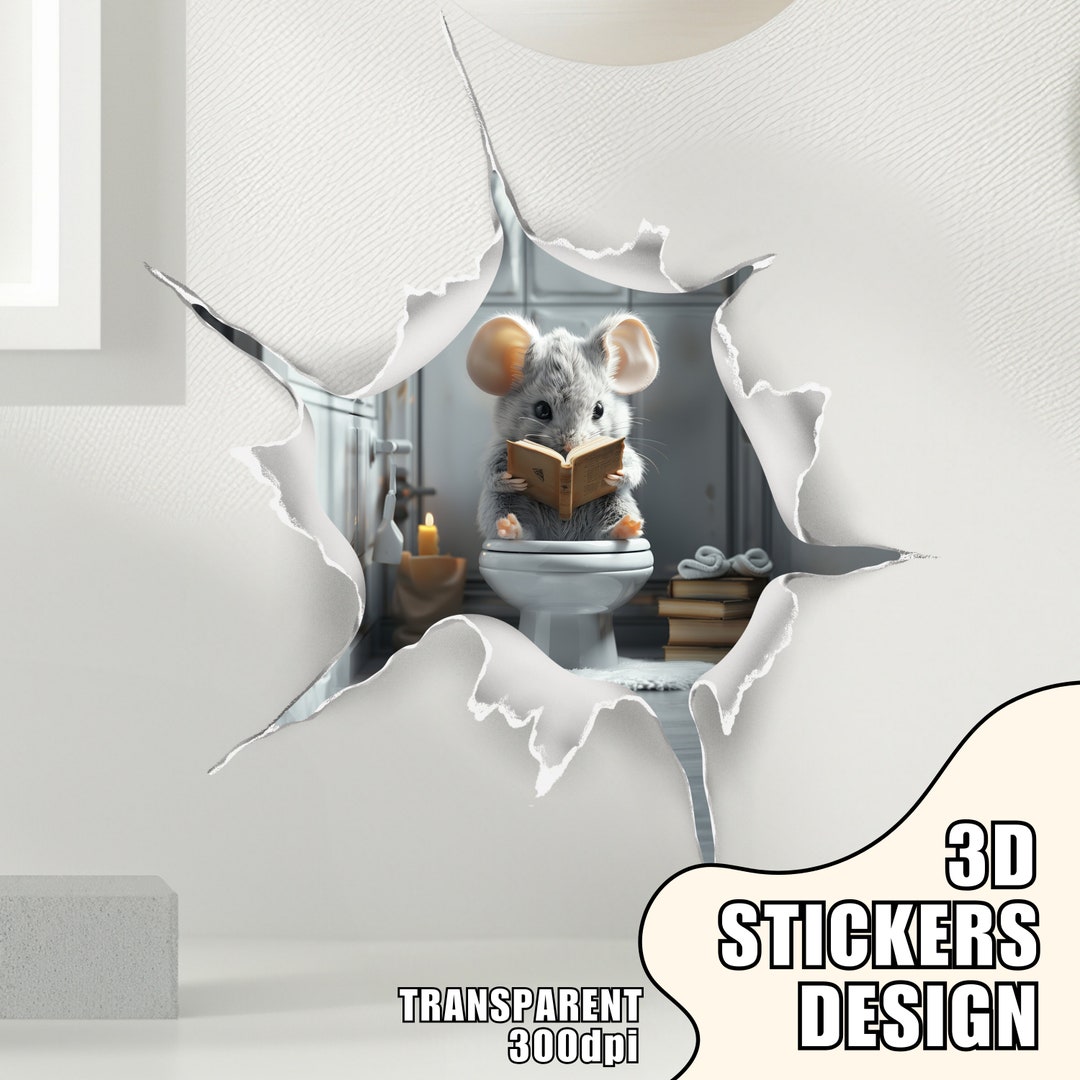 3D Effect Mug Wrap PNG 3D Mouse Wall Sticker Baseboard Sticker Decal ...