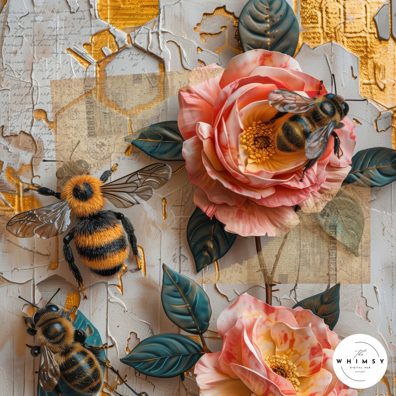 Roses Junk Journal Kit: Printable Pages & Elements (digital Download ...