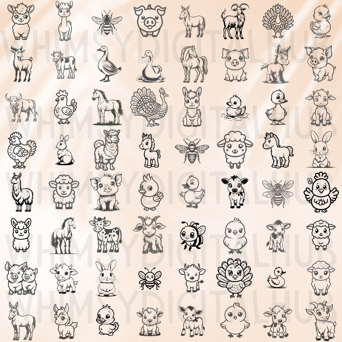 Animal Doodle Png Baby Animals Clipart Png Animal Clipart Cute Farm ...