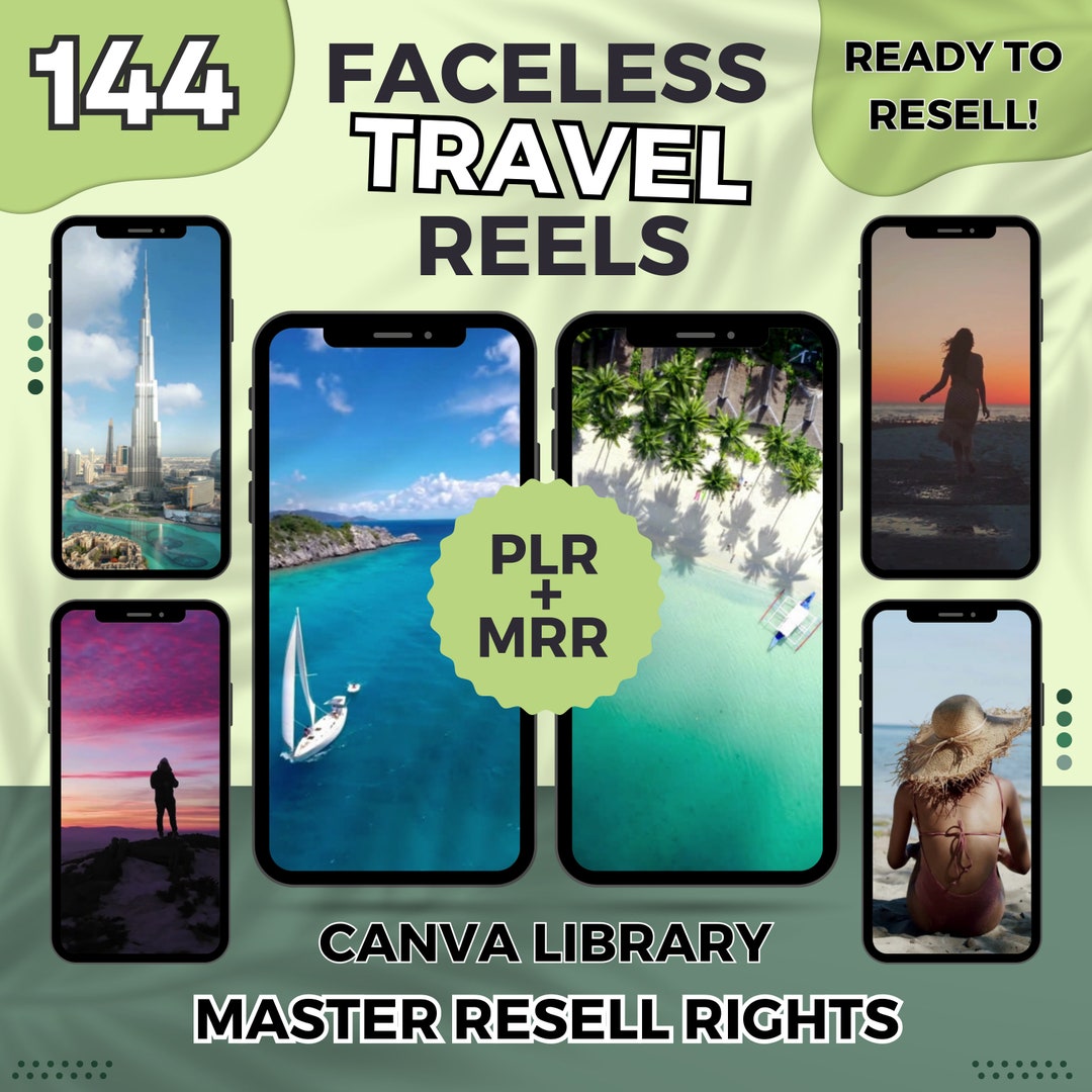 144 Travel Reels: Faceless Instagram & Tiktok Videos (MRR/PLR) - Etsy
