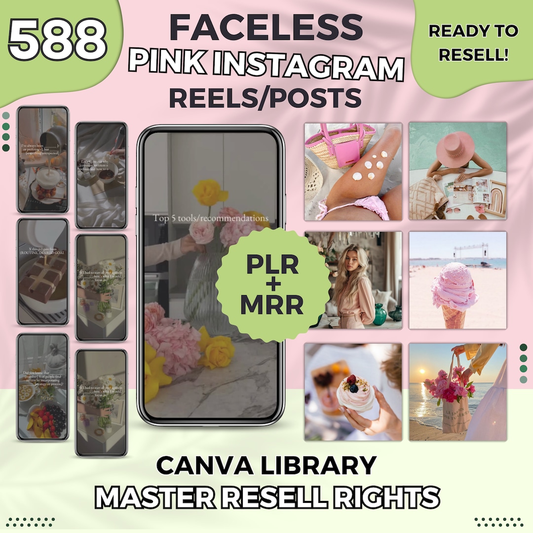 MRR Pink Faceless Reels Pink Master Resell Rights Faceless Digital ...