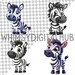 Watercolor Baby Zebra Clipart Bundle: Safari Animal PNG Graphics ...