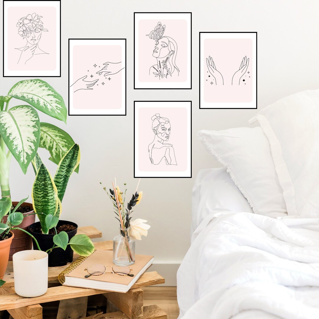 Printable Minimalist Prints, Wall Art Set of 5, Gallery Art Digital ...