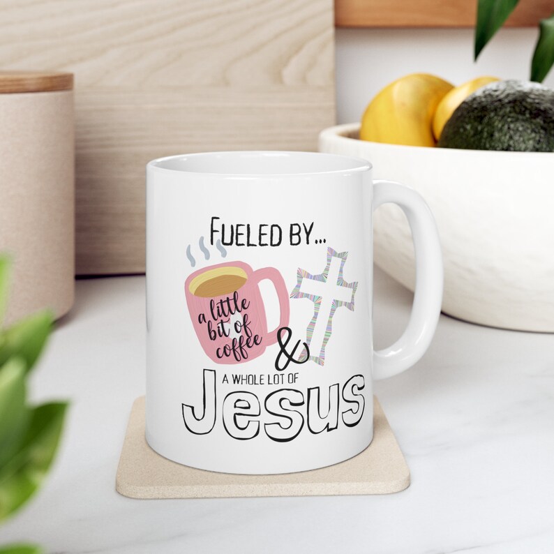 Fueled by Coffee and Jesus | Large Coffee Cup | Jesus Mug | Cross ...