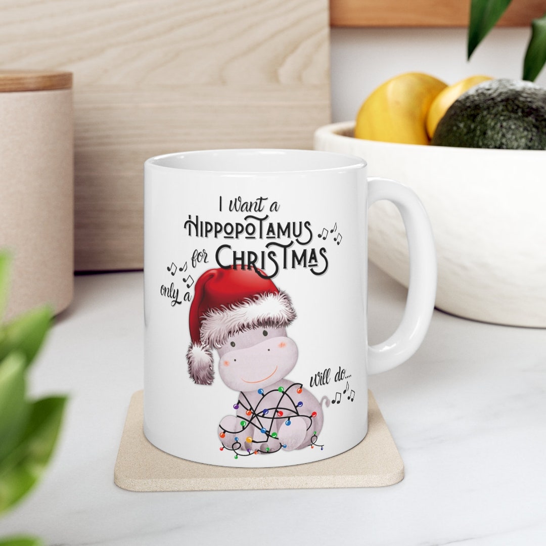 Hippopotamus for Christmas | Hippo Coffee Mug | Large Coffee Cup ...