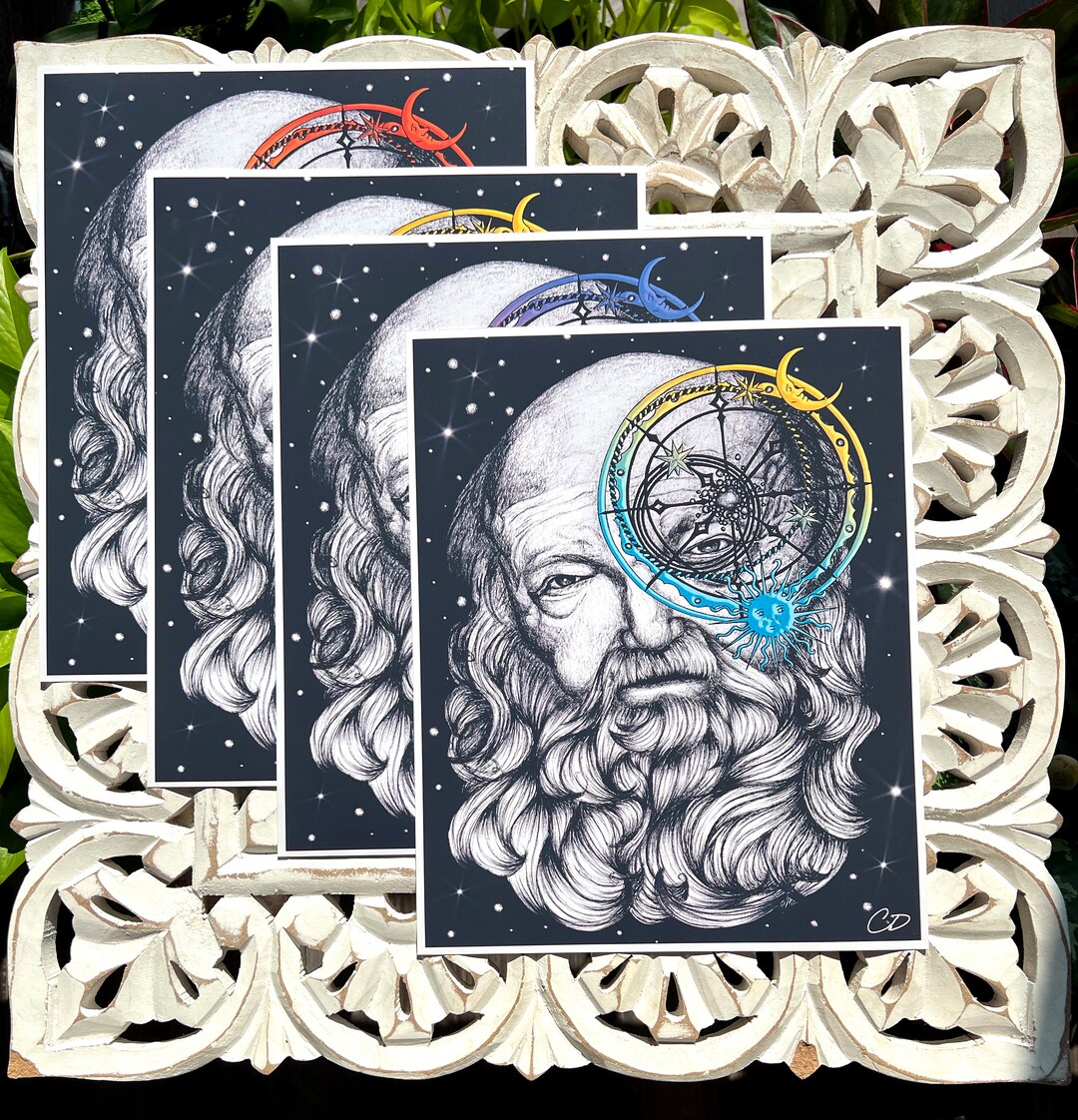 Portrait of Father Time Man With Astronomical Clock Monocle - Etsy