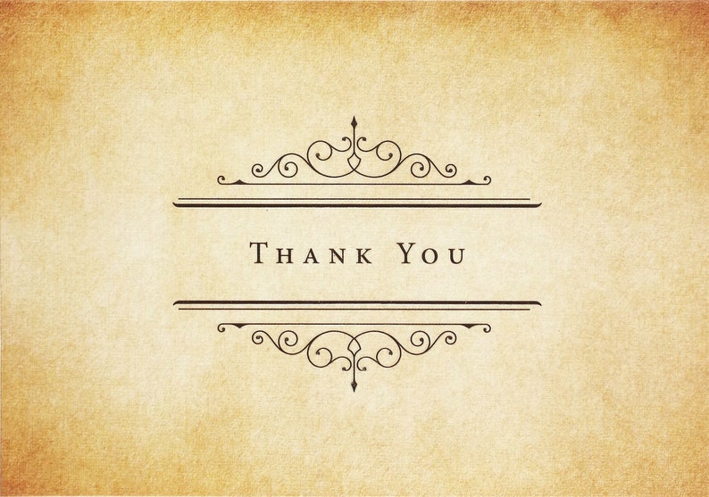Vintage Parchment Thank You Cards - Etsy