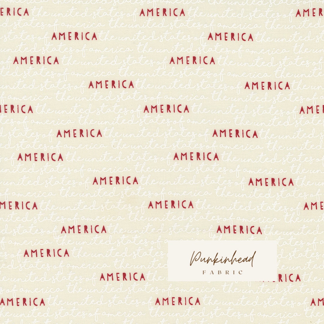 Stateside America Vanilla Red White by Moda Cotton Quilting Fabric by ...