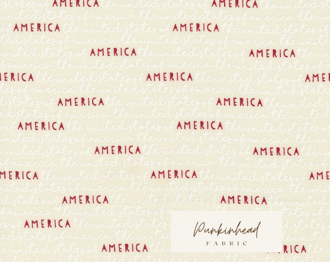 Stateside America Vanilla Red White by Moda Cotton Quilting Fabric by ...
