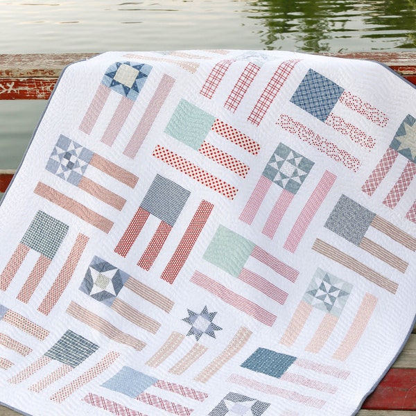 American Flag Quilt Pattern - Etsy