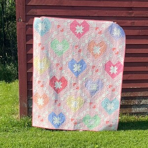 Heart Shine Quilt Kit by Modern Charm Stitchery Rainbow Heart Quilt ...