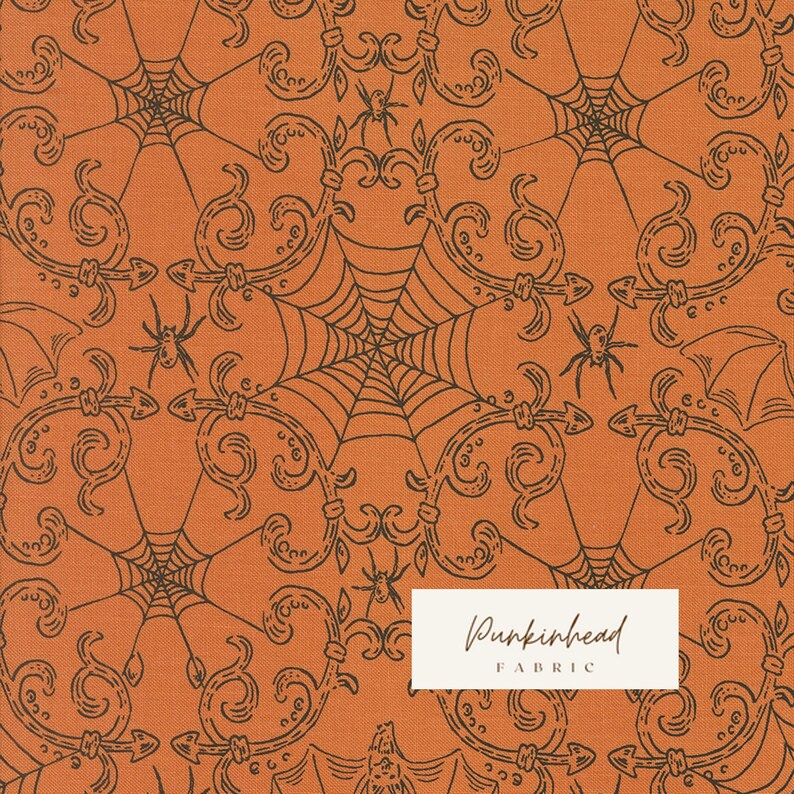 Home Sweet Haunt Spider Webs Pumpkin Orange White Halloween Fall Cotton ...