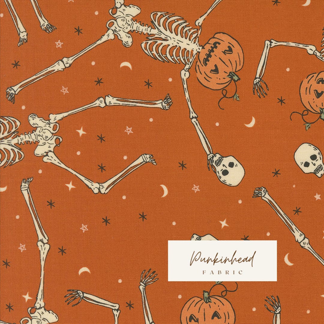 Home Sweet Haunt Dancing Pumpkin Skeleton Rust Orange Brown Halloween ...