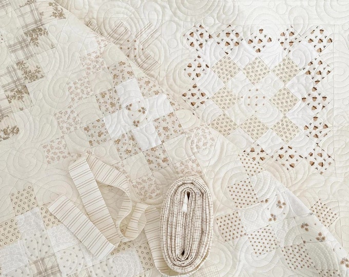 Confetti Cake Quilt Kit by the Pattern Basket Neutral Low Volume Baby ...