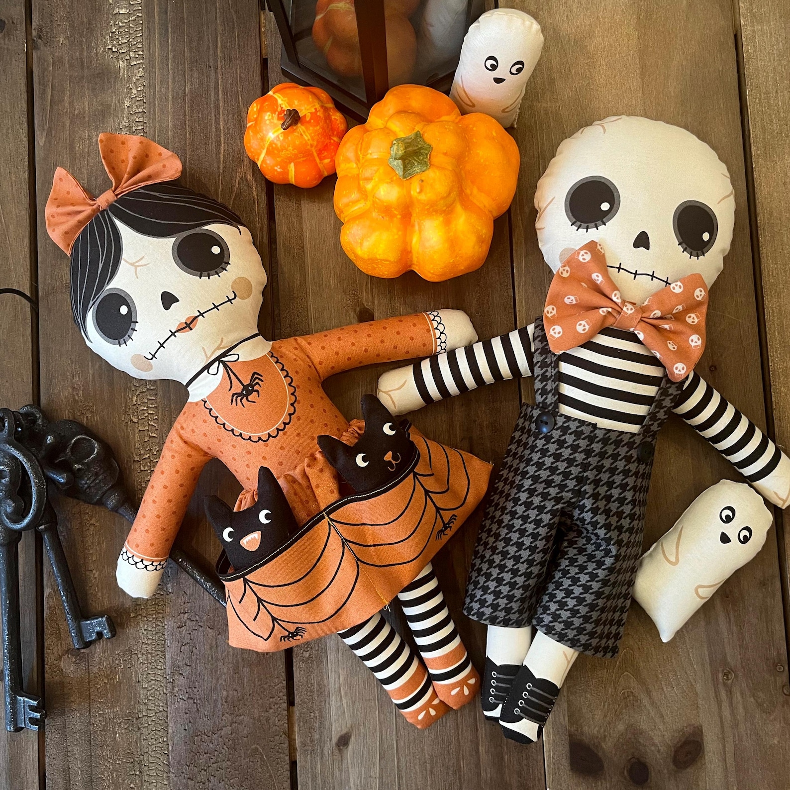 Home Sweet Haunt Spider Webs Pumpkin Orange White Halloween Fall Cotton ...
