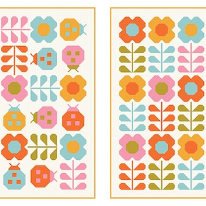 Hello Spring Quilt Pattern by Pen + Paper Patterns - PAPER Pattern, Modern Quilt Pattern, Flower ...