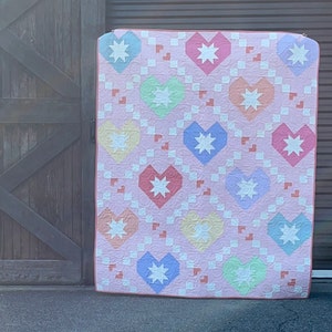 Heart Shine Quilt Kit by Modern Charm Stitchery Rainbow Heart Quilt ...