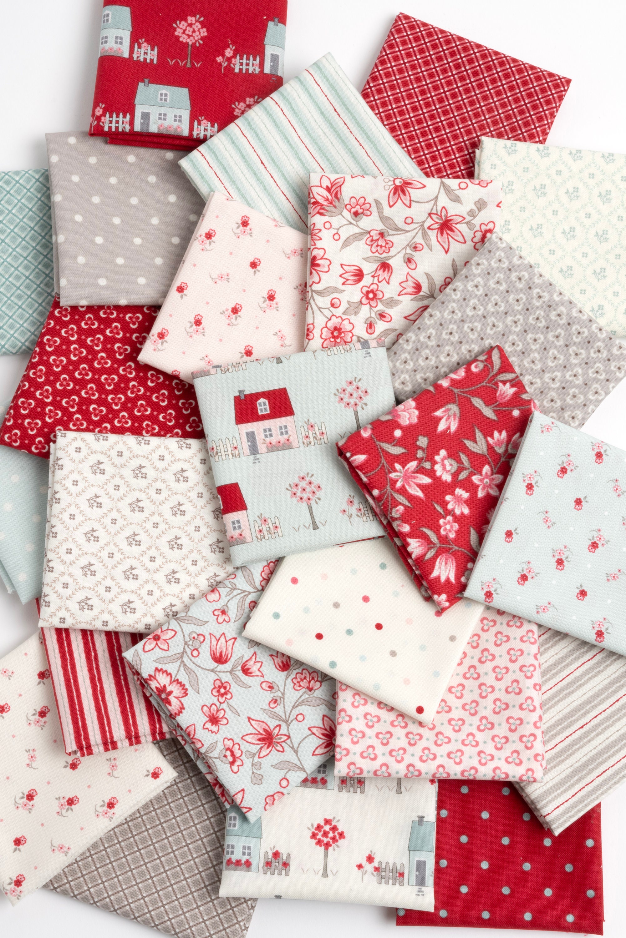 My Summer House Summer Flowers Florals Rose Red White Gray by Bunny ...
